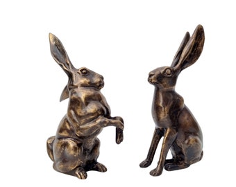 Bronze Moon Gazing Hare - Etsy UK