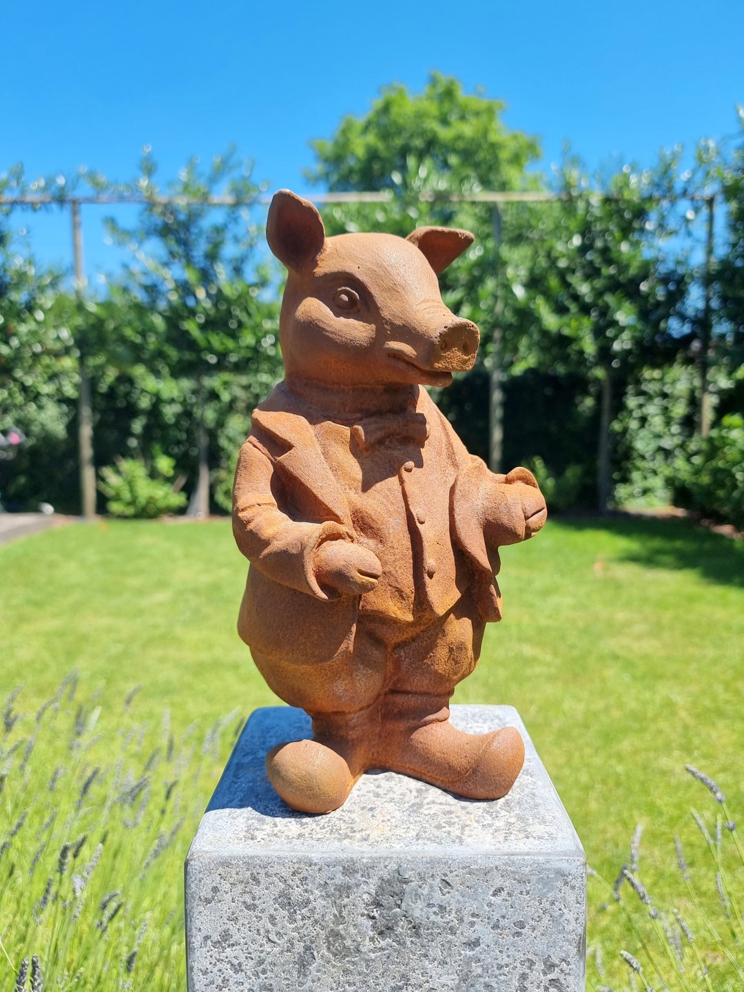 Iron Garden Sculpture Pig Cute Pig Farm Decoration - Etsy