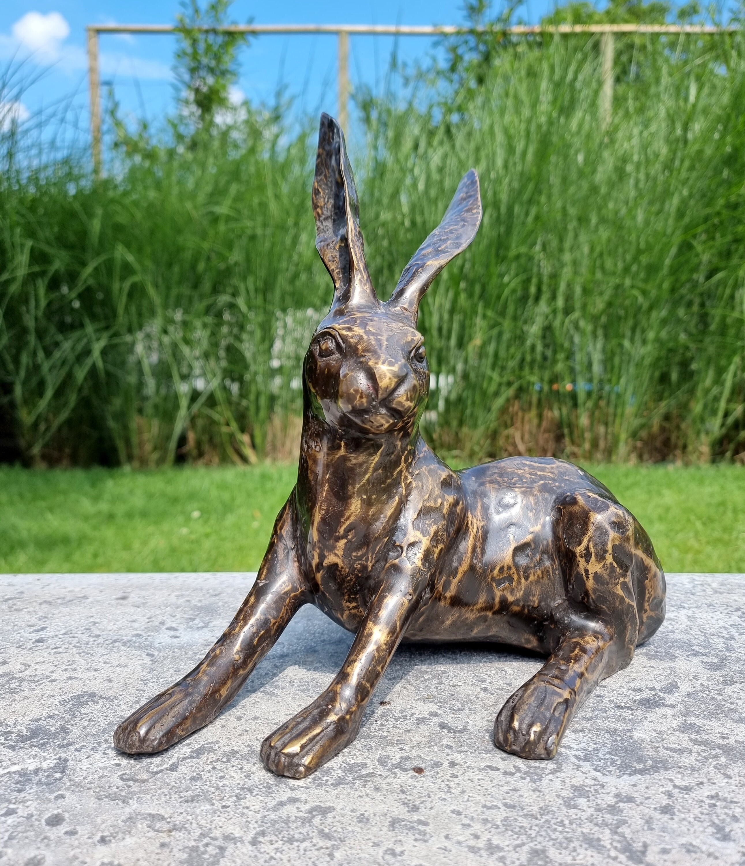Bronze Hare Garden Decoration Beautiful Garden Statues - Etsy