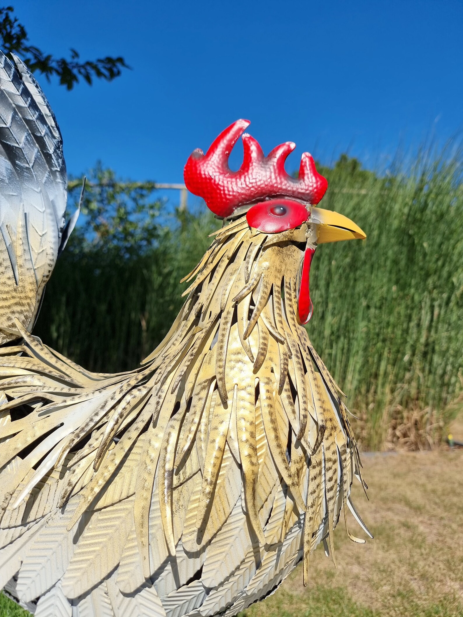 Xl Iron Rooster Amazing Detail and Beautiful Colours Lawn - Etsy