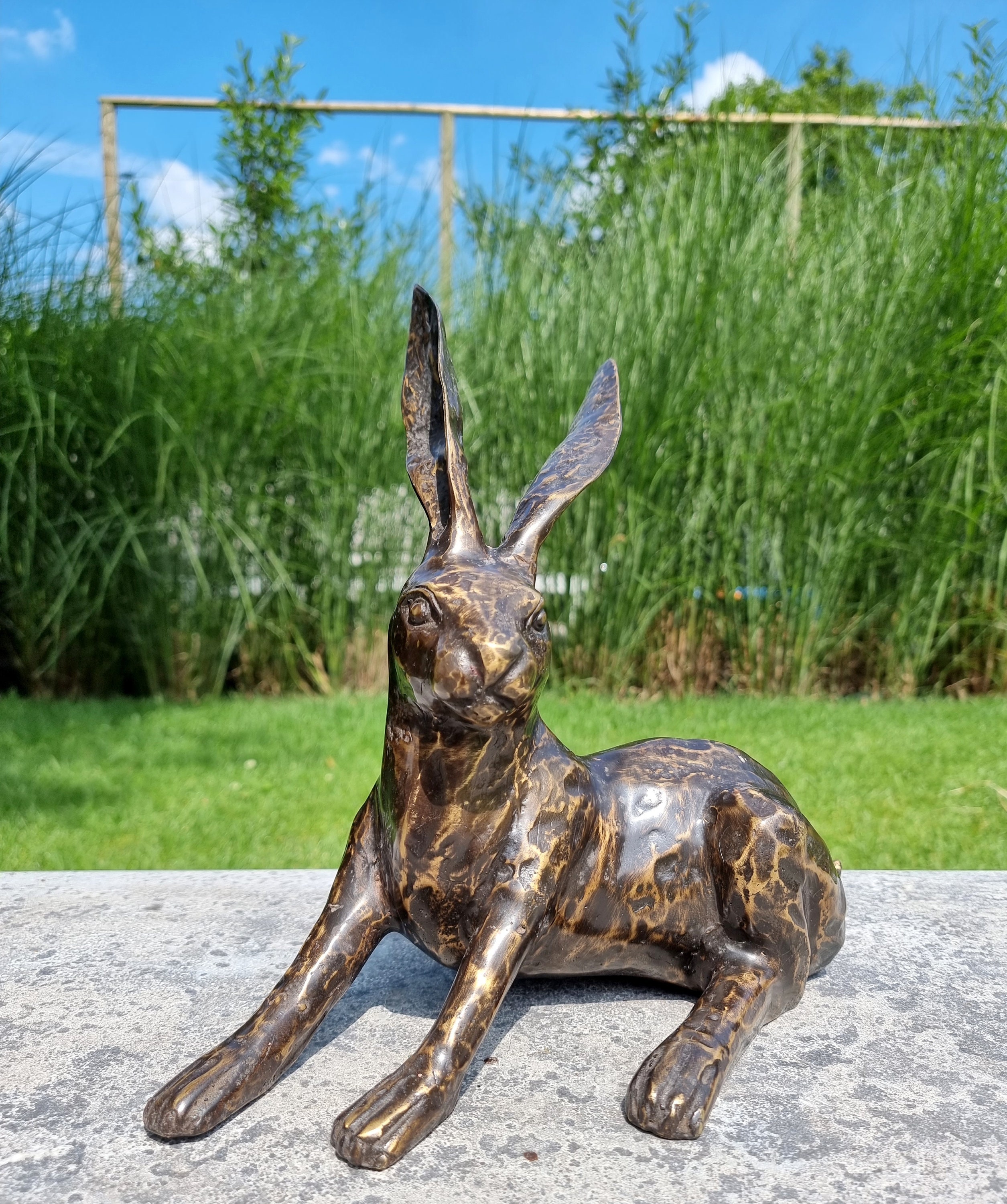 Bronze Hare Garden Decoration Beautiful Garden Statues - Etsy
