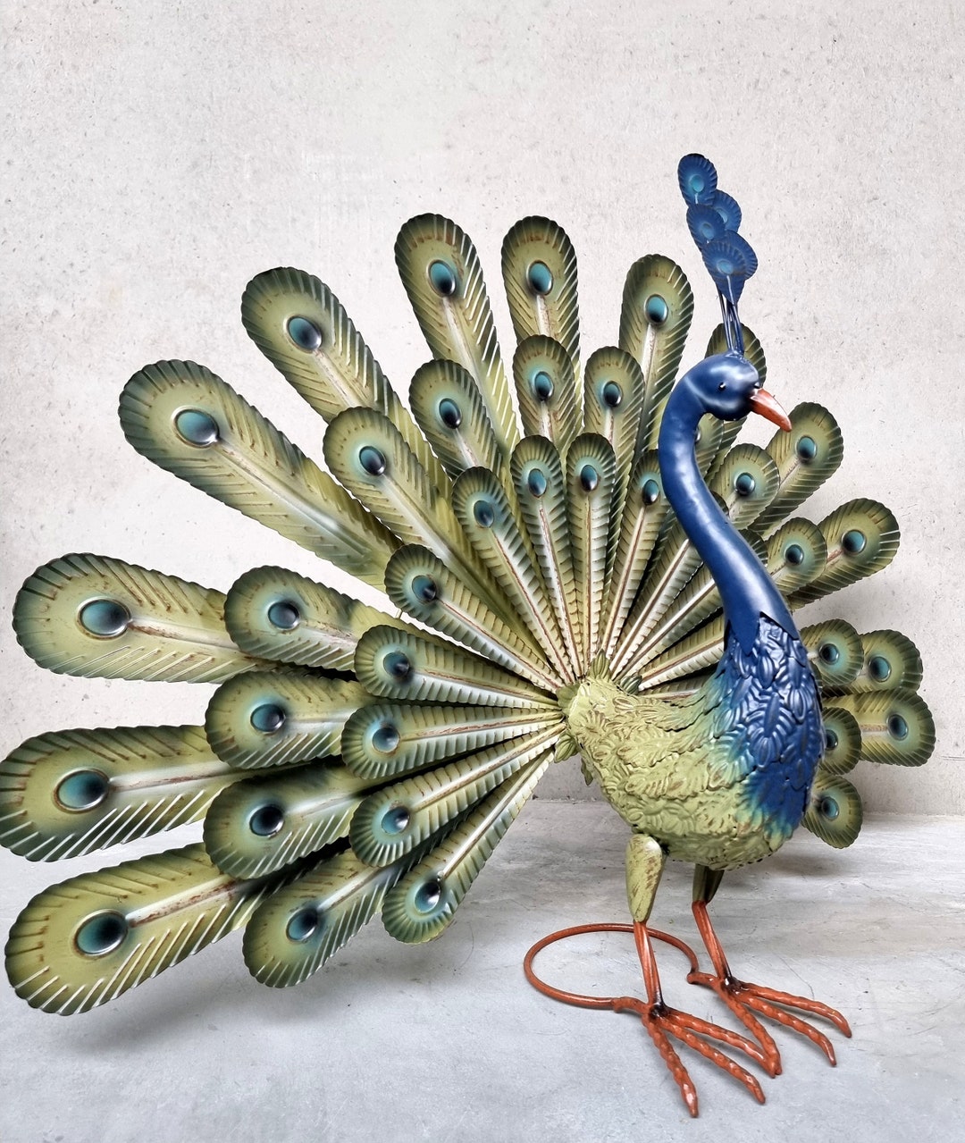 Ornate Metal Peacock Garden and Patio Decoration Metal Animals Peacock ...
