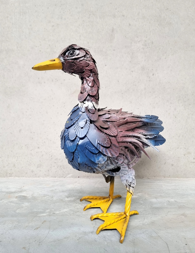 Large Iron Duck Decorative Metal Animals Colorful Duck - Etsy