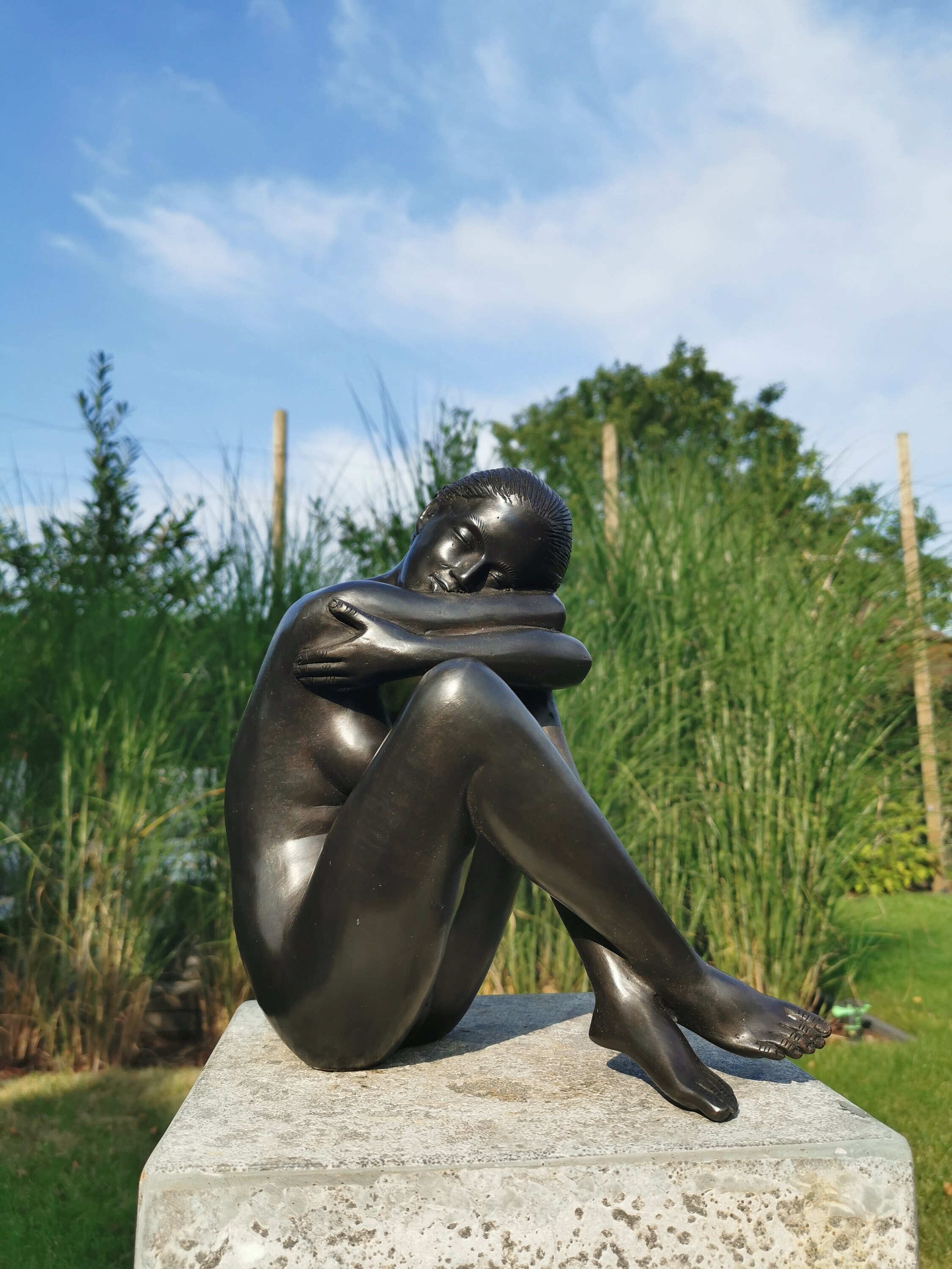 Modern Bronze Garden Statue Bronze Embracting Woman Etsy Uk