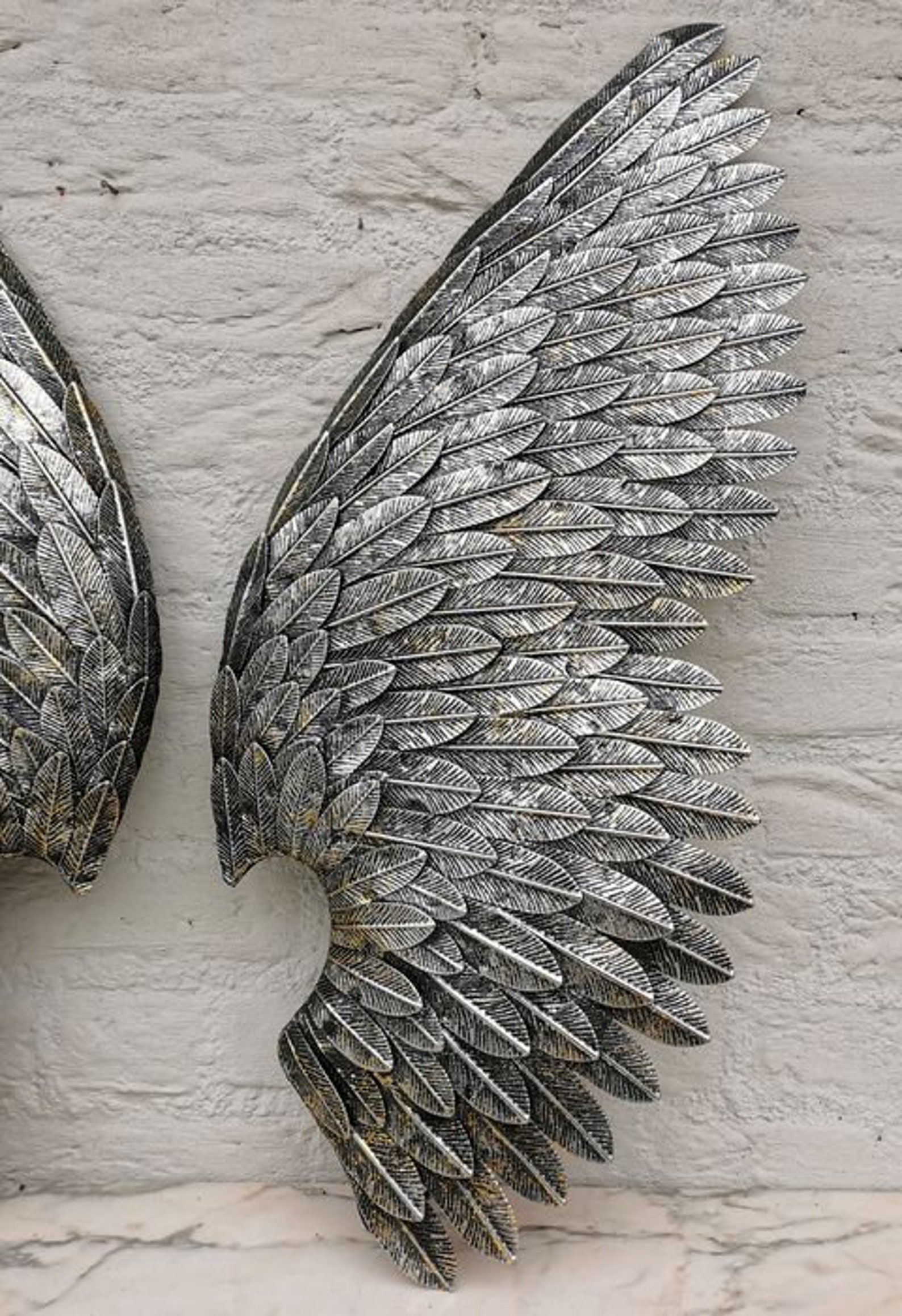 A Pair of Silver Wall Mounted Angel Wings Angel Wings - Etsy