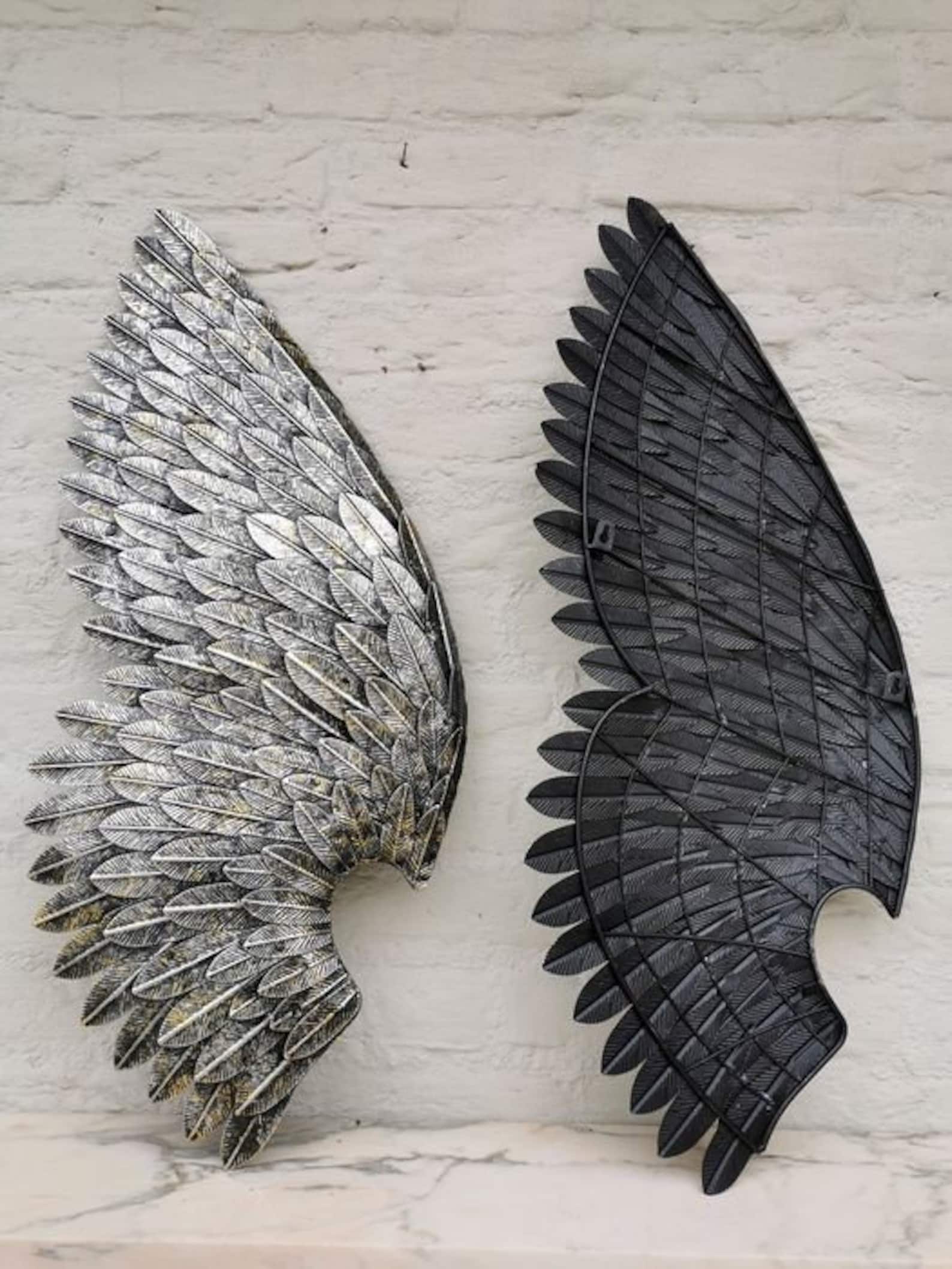 A Pair of Silver Wall Mounted Angel Wings Angel Wings - Etsy