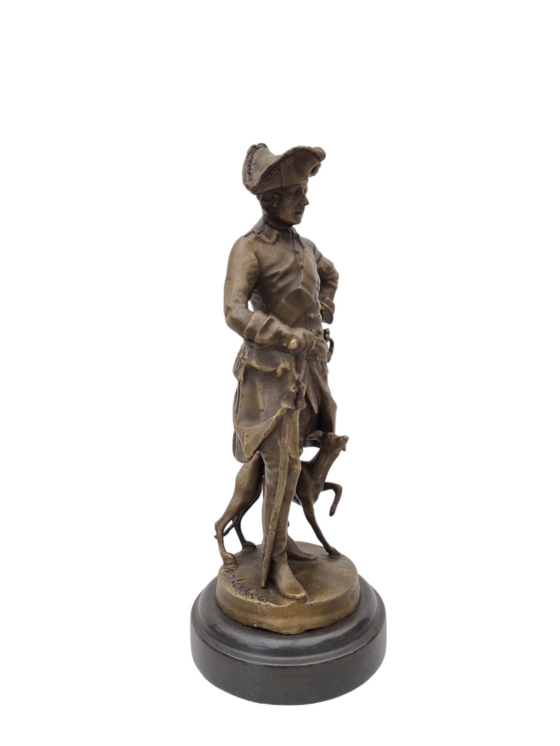 Classic Bronze Sculpture of a Hunter With Hunting Dog Royal | Etsy