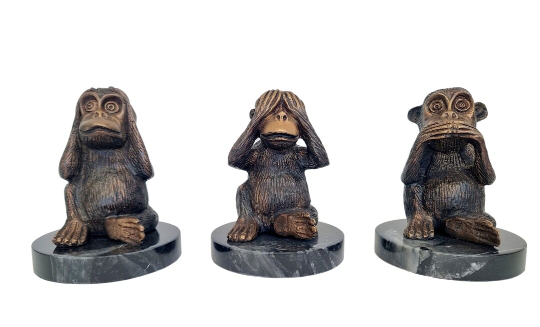 Cute Bronze Monkeys Cute Monkey Statues Hear No Evil, See No Evil ...