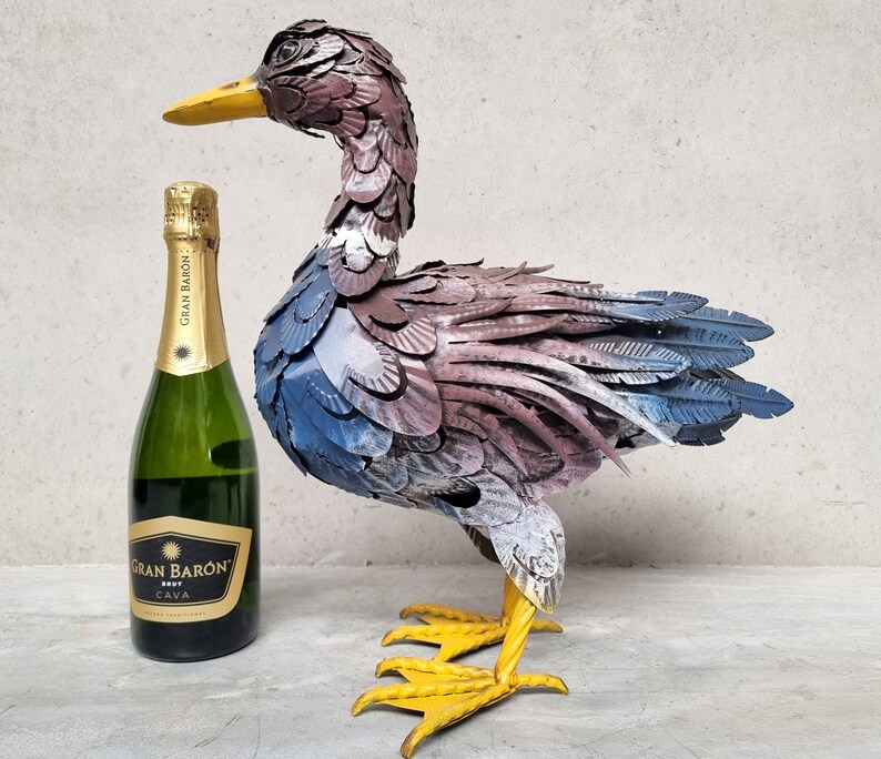 Large Iron Duck Decorative Metal Animals Colorful Duck - Etsy