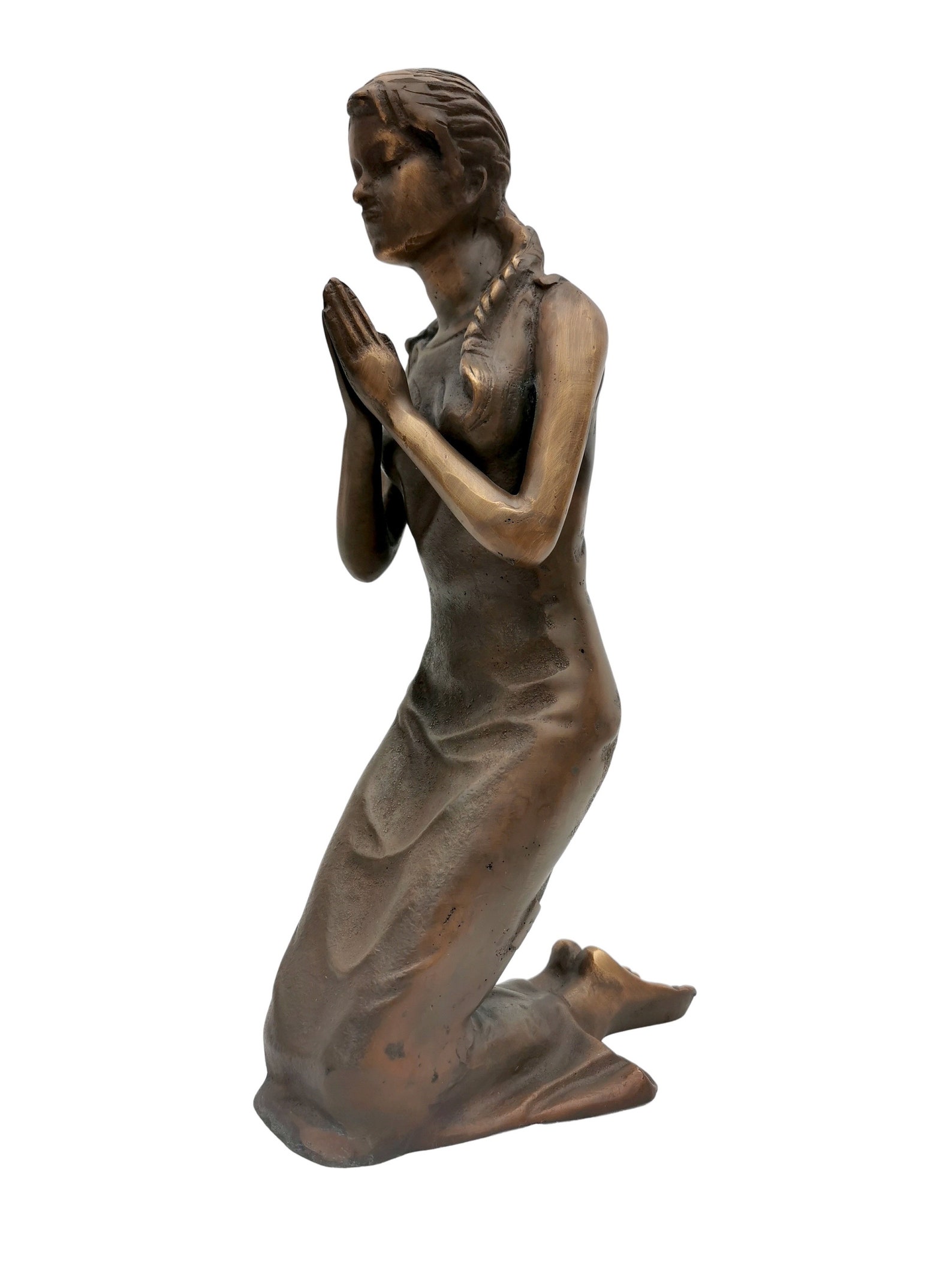Mujer orante Escultura de bronce de rodillas dama | Etsy