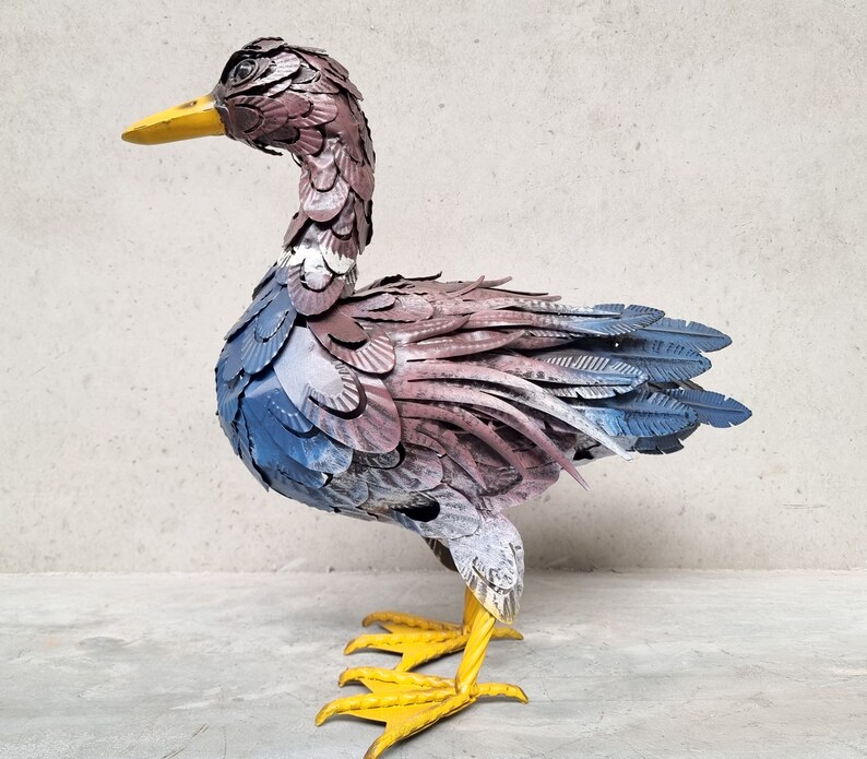 Large Iron Duck Decorative Metal Animals Colorful Duck - Etsy