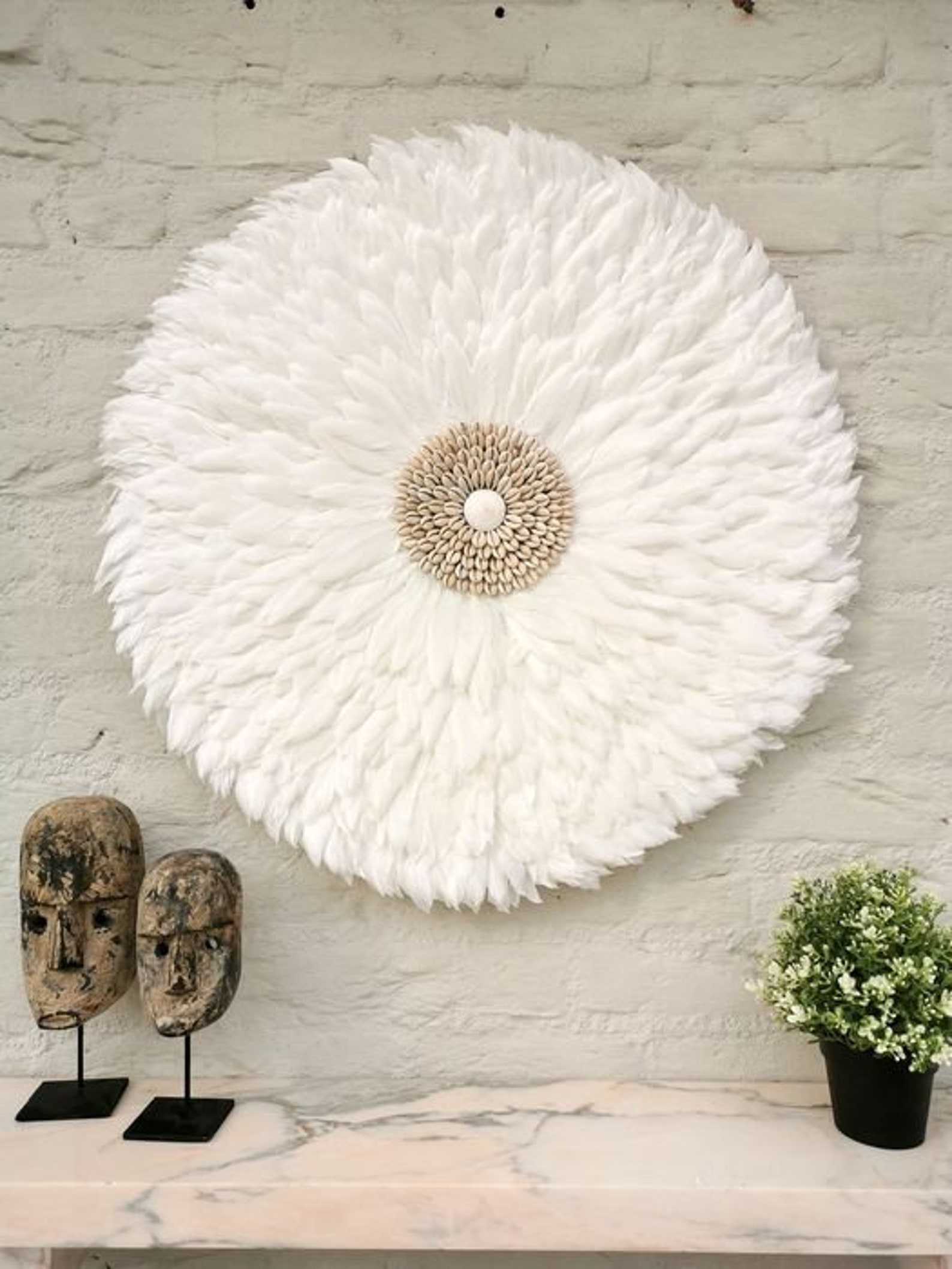 Handmade Wall Decoration Shells Feathers Juju - Etsy