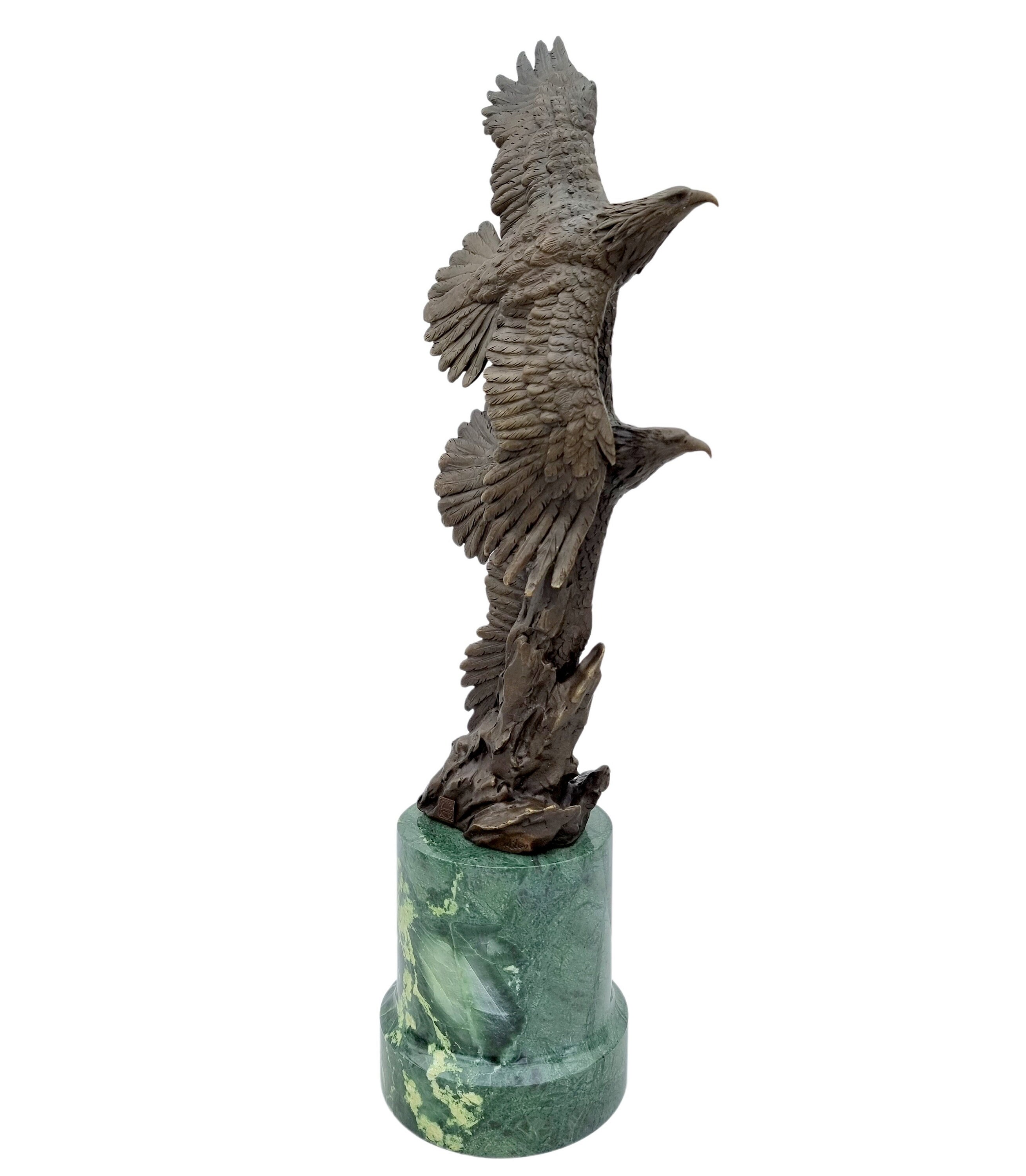 Large Bronze Flying Birds Flying Eagles on Marble Base | Etsy