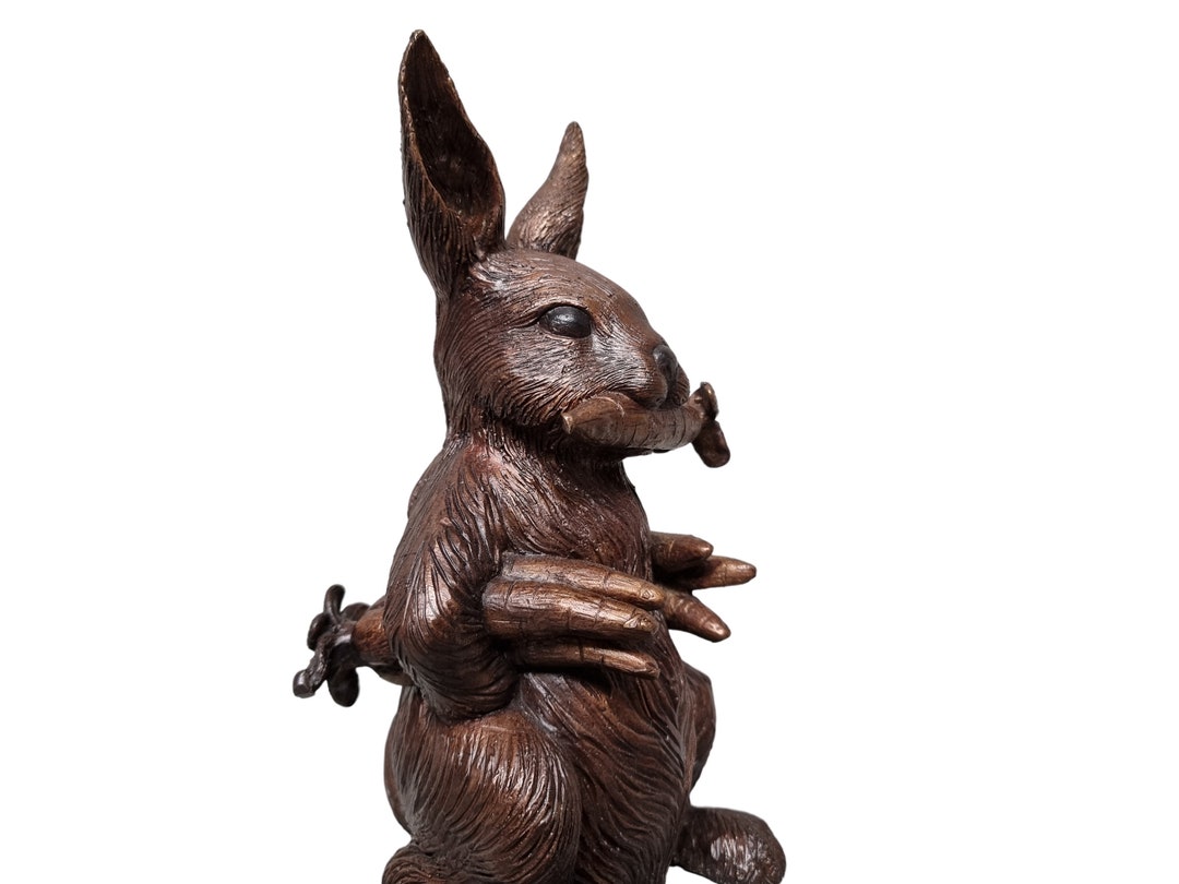Bronze Rabbit Rabbit With Carrot Funny Bronze Sculpture - Etsy