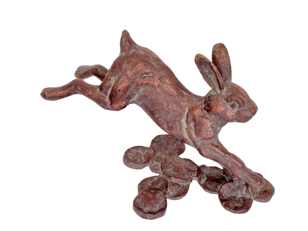 Large Jumping Rabbit Cast Iron Rabbit Natural Home Decoration Rabbits ...