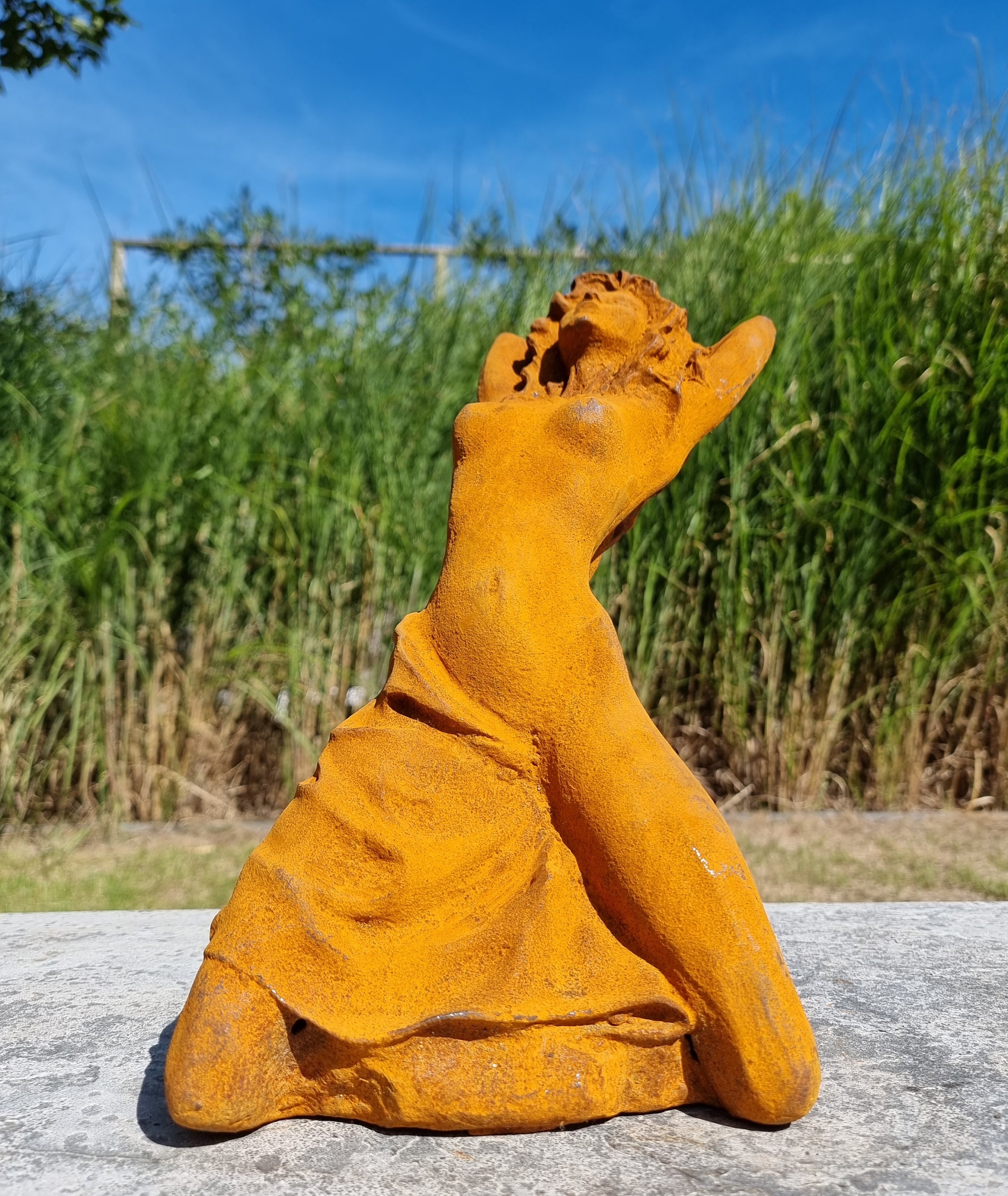 Cast Iron Garden Sculpture Of A Half Naked Lady Lady Sunbathing