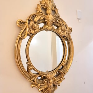 Recency Style Wall Mirror Gold Colored Wall Mirror Mid Century Cherub ...
