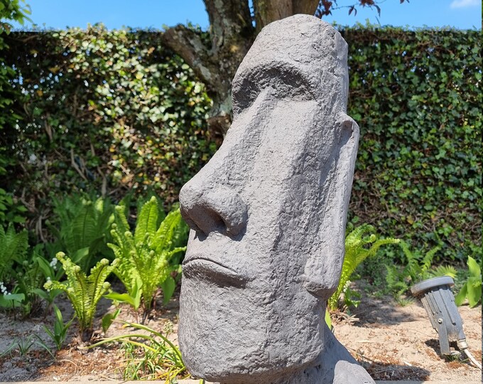 Large Garden Sculpture of a Moai Easter Island Rock Garden Decor - Etsy
