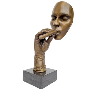 Bronze Artwork of a Smoking Man Cigar Smoking Abstract Artwork ...