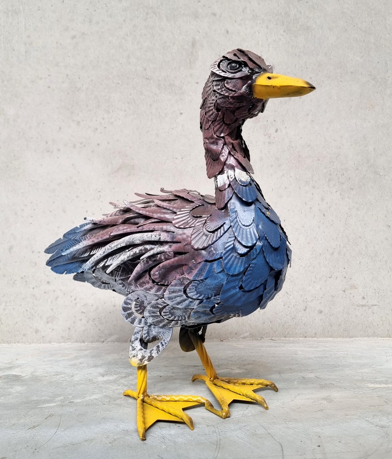 Large Iron Duck Decorative Metal Animals Colorful Duck - Etsy