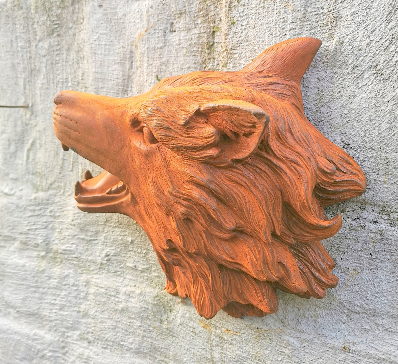Wall Mount Wolf Head Wolf Head Cast Iron Wolf | Etsy