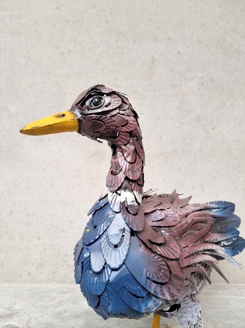 Large Iron Duck Decorative Metal Animals Colorful Duck - Etsy