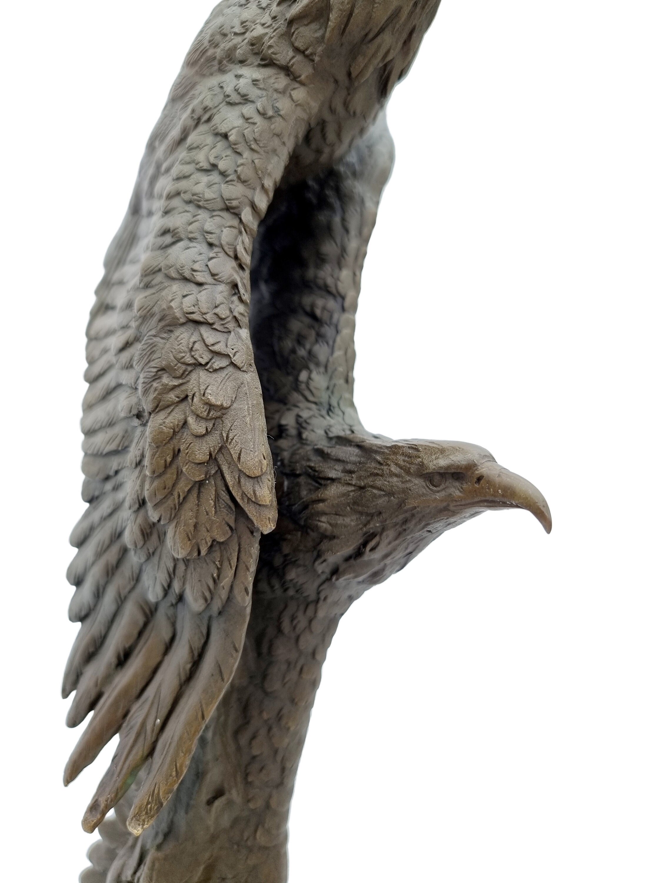 Large Bronze Flying Birds Flying Eagles on Marble Base | Etsy