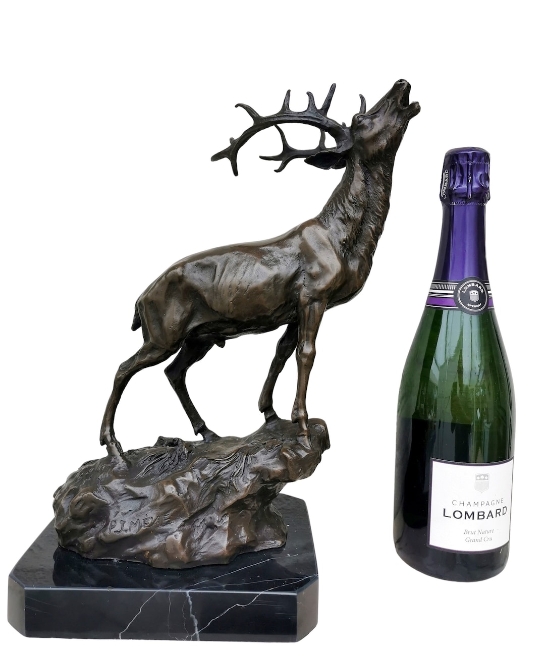 Bronze Sculpture of a Stag Stag on Rock Lodge Decor - Etsy UK