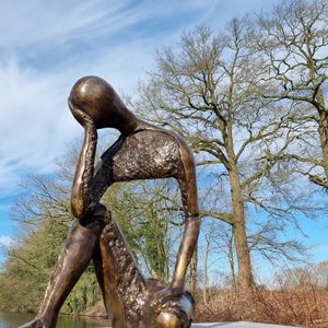 Abstract Modern Bronze Sculpture Sad and Pensive Man Sculpture ...