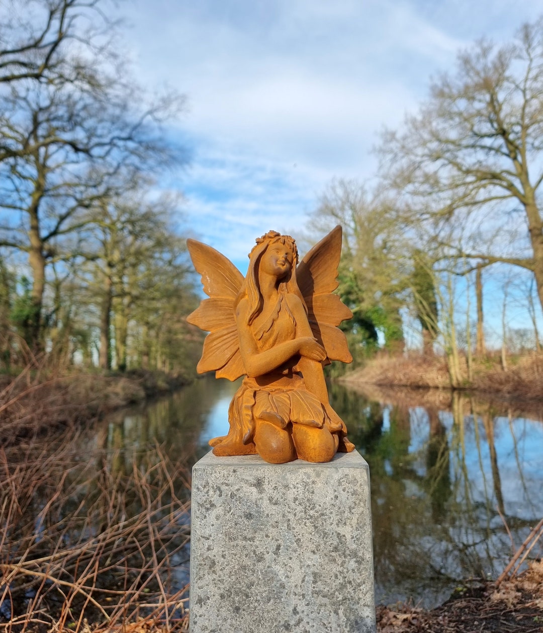 Cast Iron Seated Fairy of Moving Beauty: A Comforting Presence Full of ...