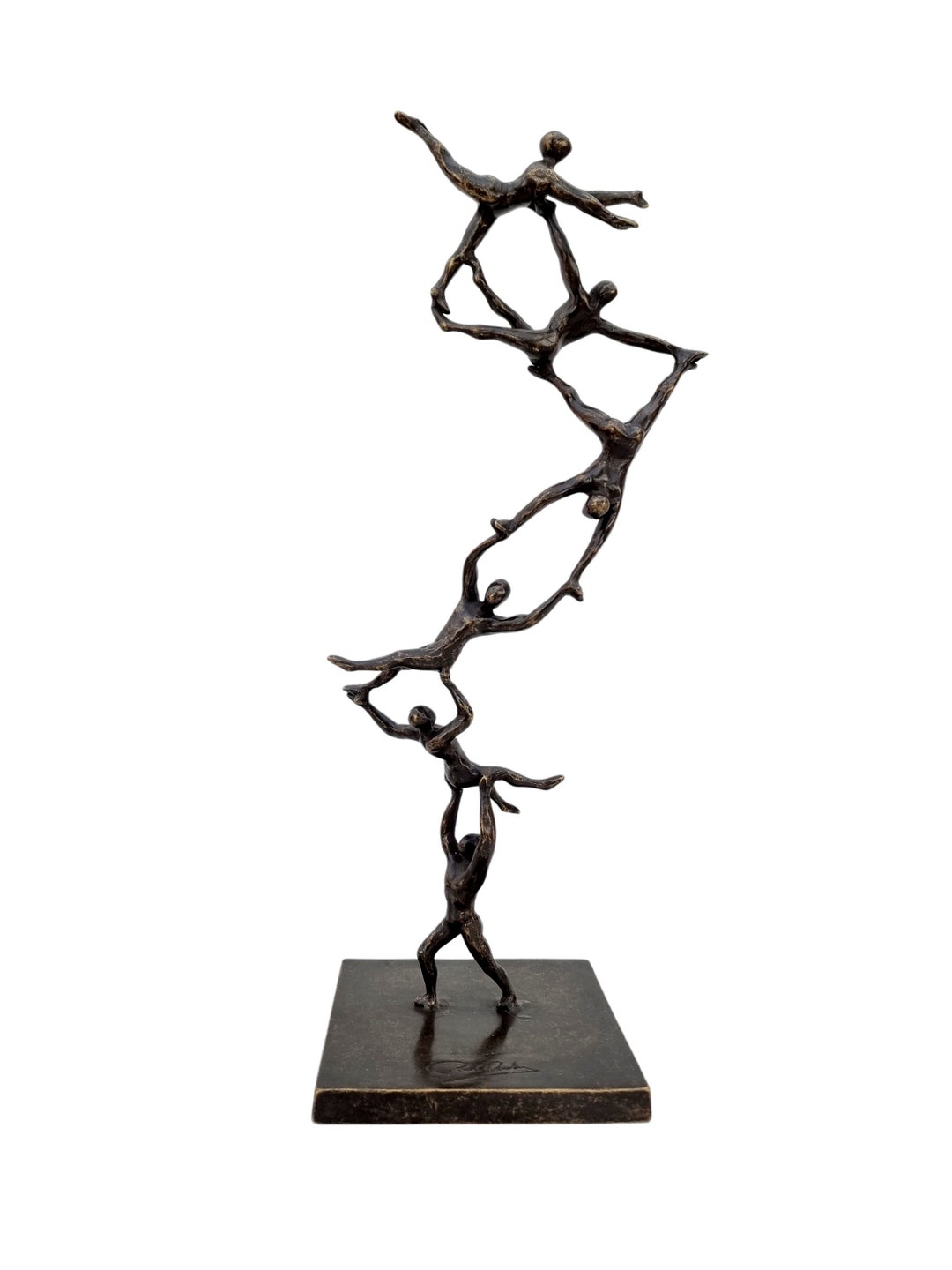 Bronze Sculpture of a Human Tower Bronze Acrobats Contemporary Home ...