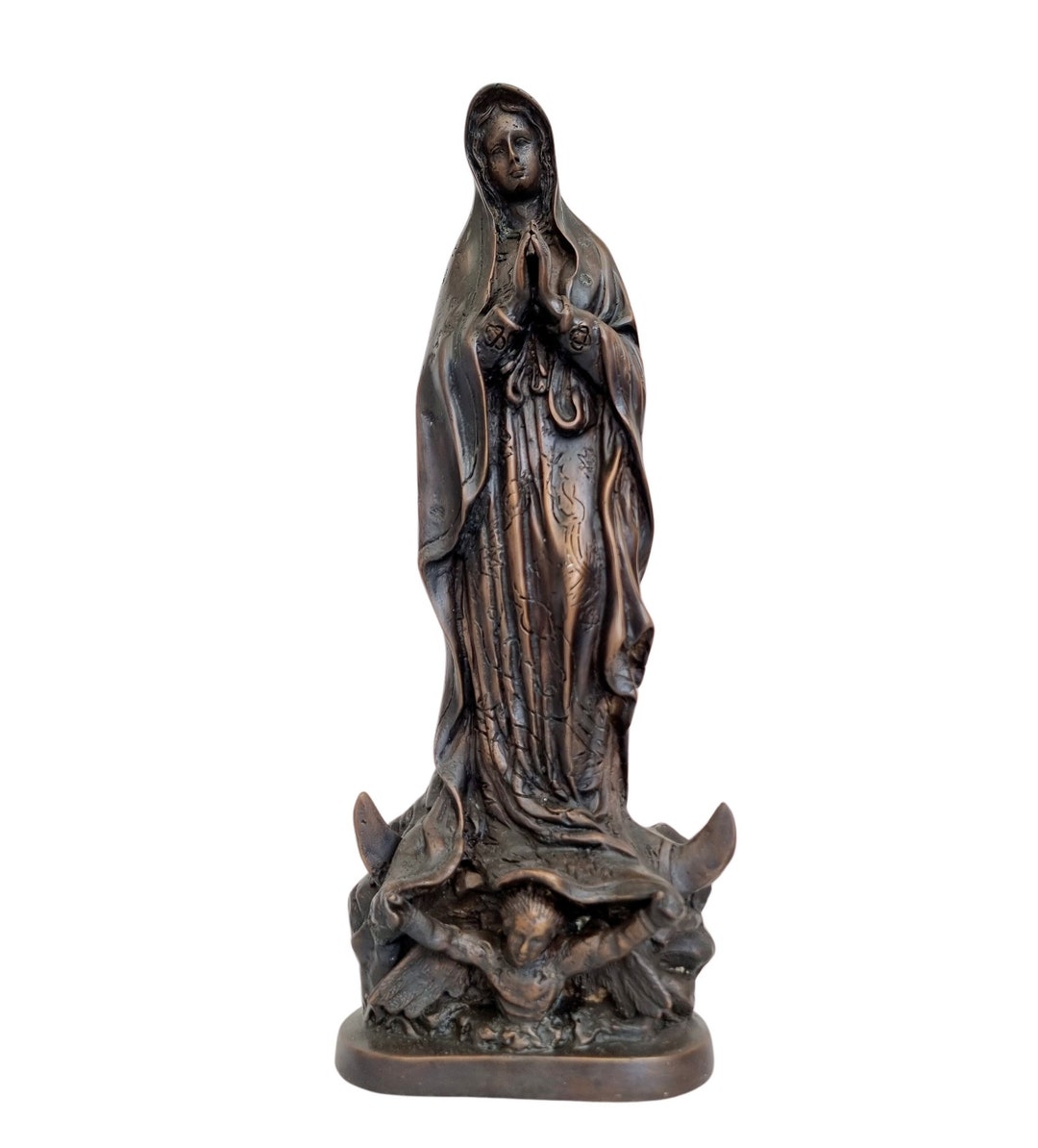 Antique Bronze Mary Sculpture Religious Antique Statues Madonna ...