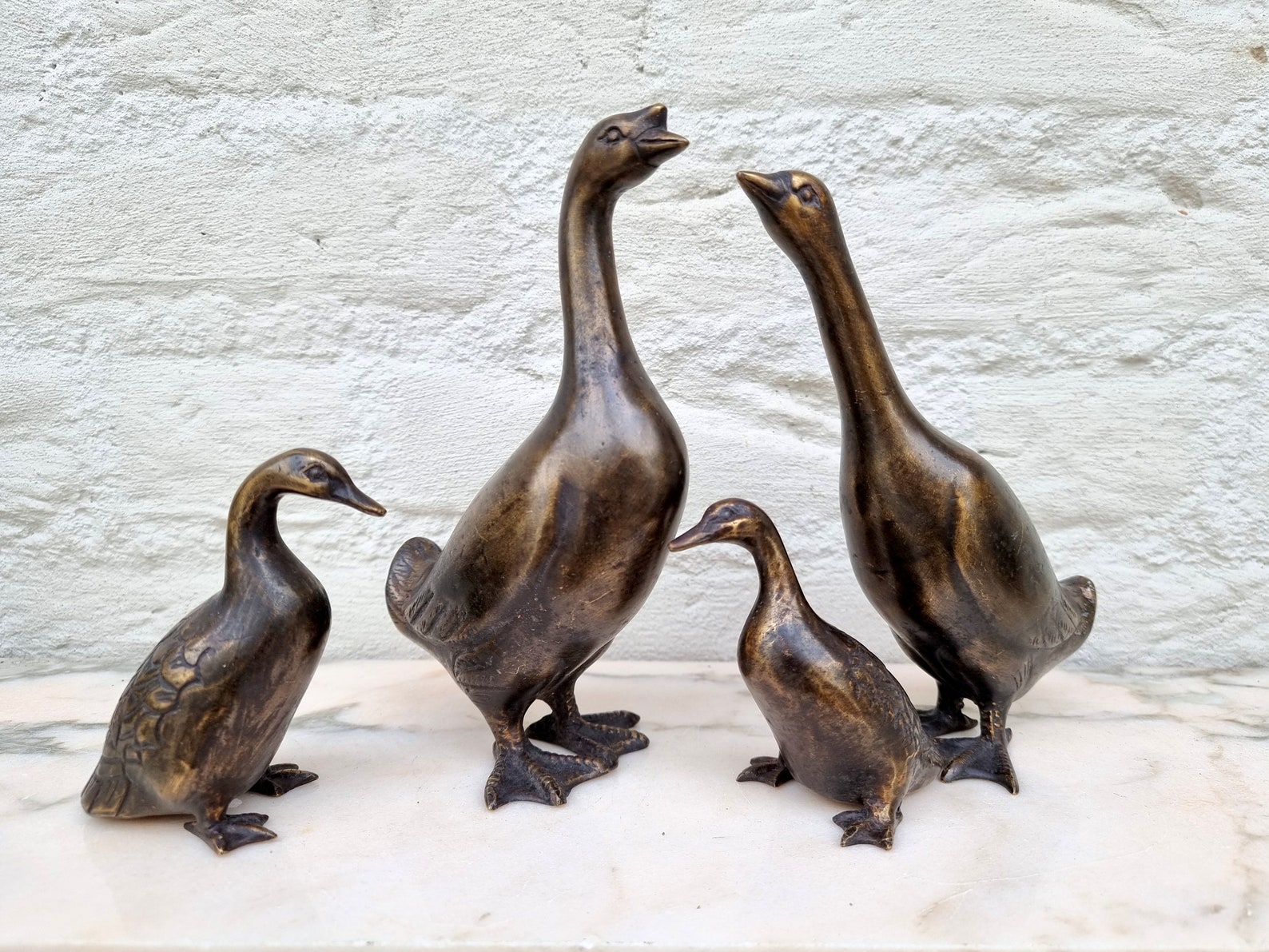Bronze Duck Family Bronze Geese Bronze Bird Figurines - Etsy Canada