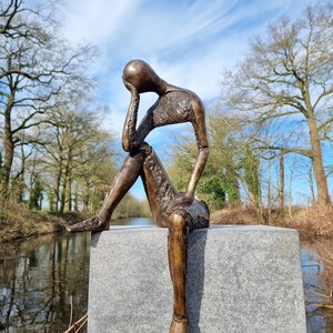 Abstract Modern Bronze Sculpture Sad and Pensive Man Sculpture ...