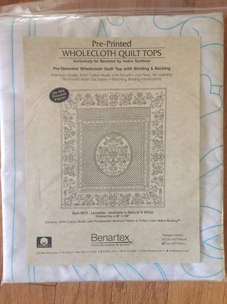 Lancaster Full/Queen Preprinted Wholecloth Quilt Kit with | Etsy