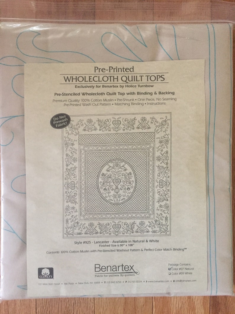 Lancaster Full/queen Preprinted Wholecloth Quilt Kit With | Etsy