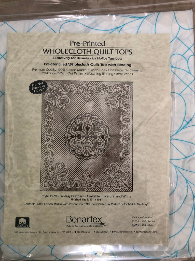 Fantasy Feather Full/Queen Preprinted Wholecloth Quilt Kit | Etsy