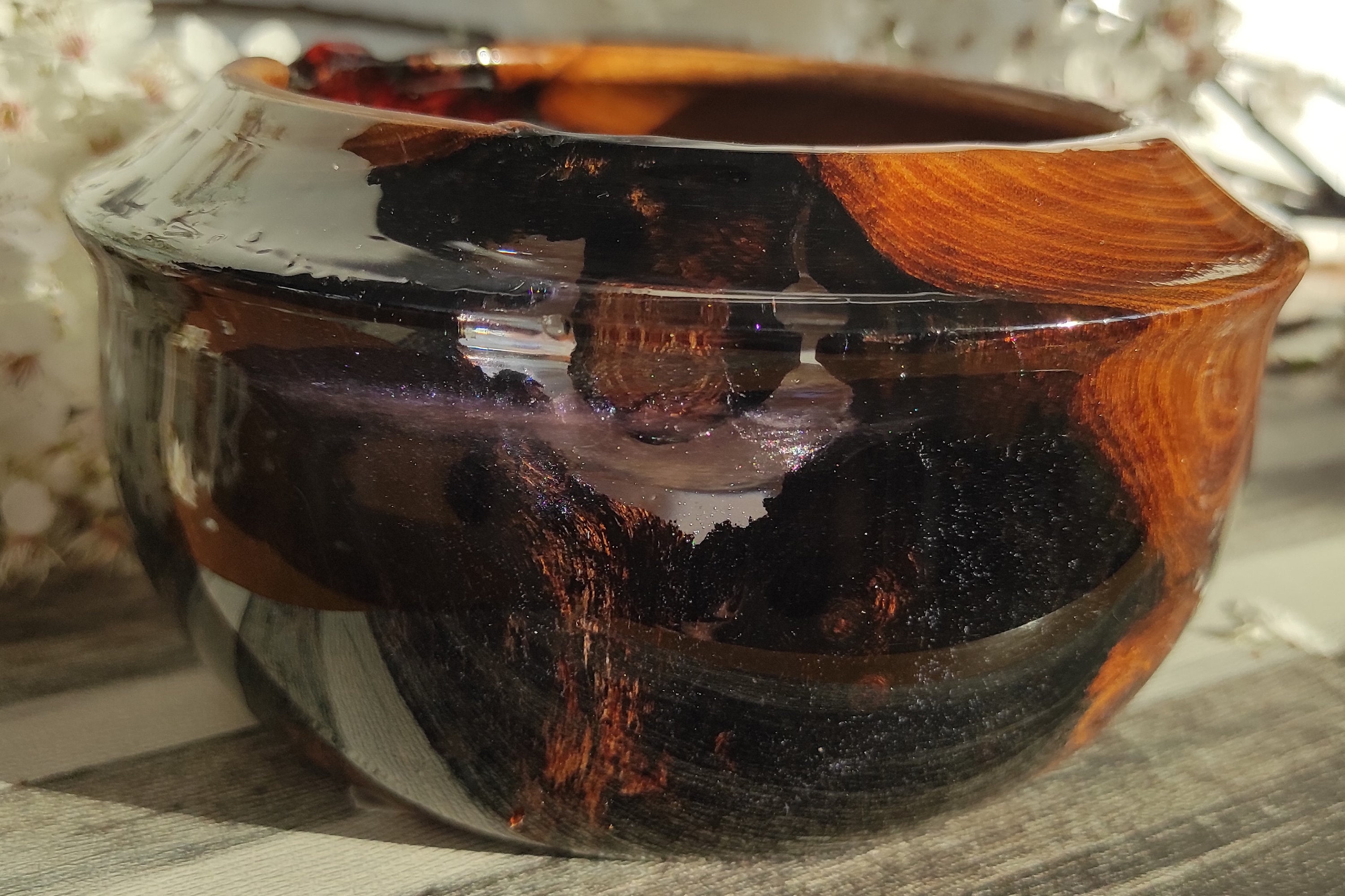 Decorative Bowl in Wood and Resin, Art Decor, Kitchen, Handmade, Unique ...