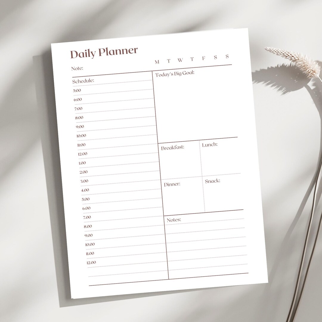 Digital Daily, Hourly Planner, Personal Planner, Printable Planner ...