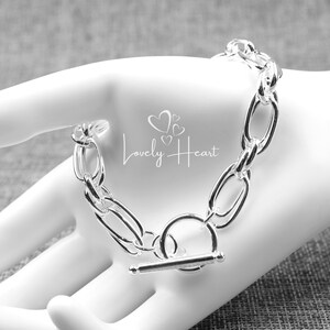 Large Chain Sterling Silver Plated Chain Bracelet - Etsy