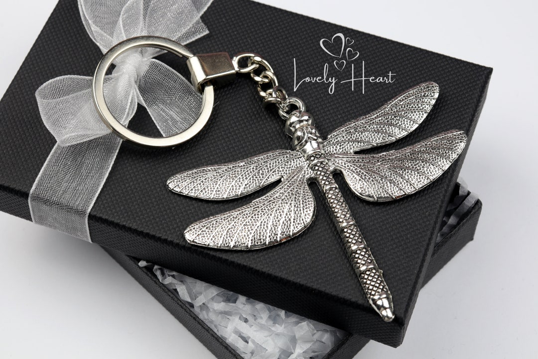 Metal Dragonfly Key Ring by Lovely Heart - Etsy