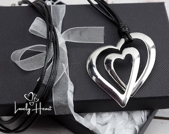 Double Heart Necklace | Etsy