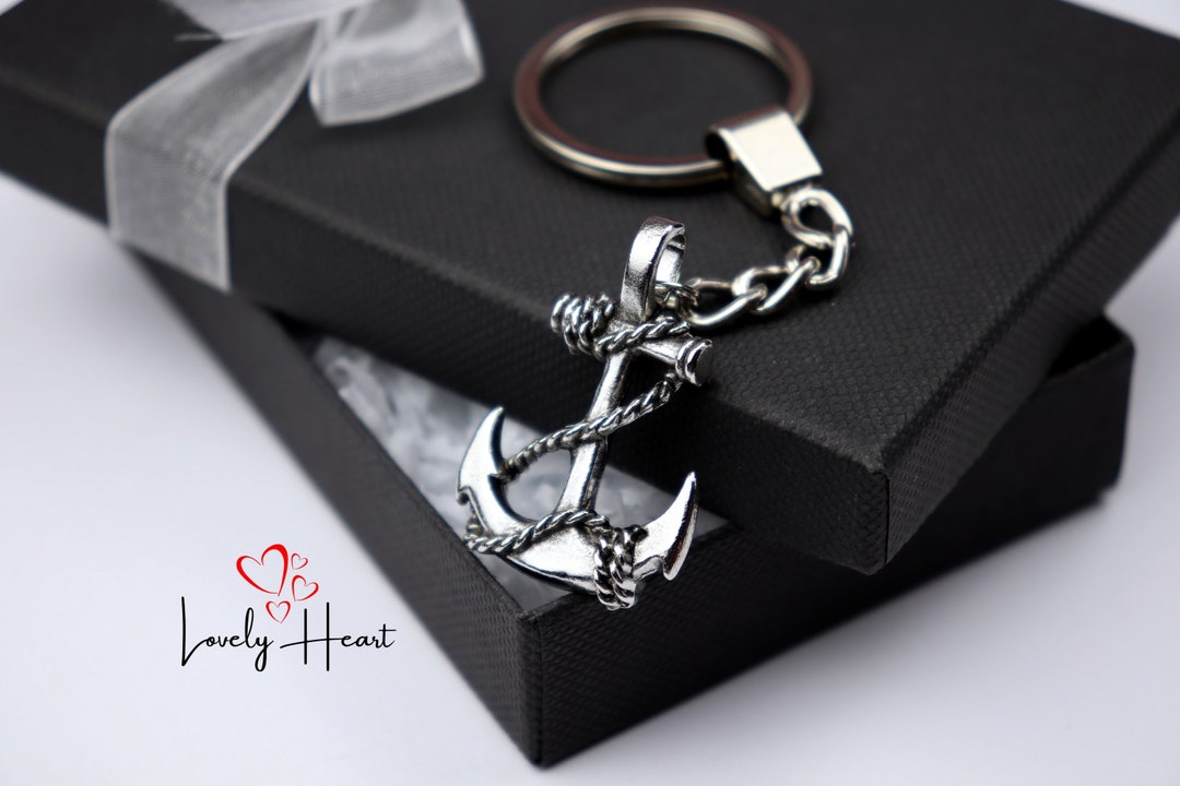 Metal Anchor Key Ring: Nautical Keychain - Etsy
