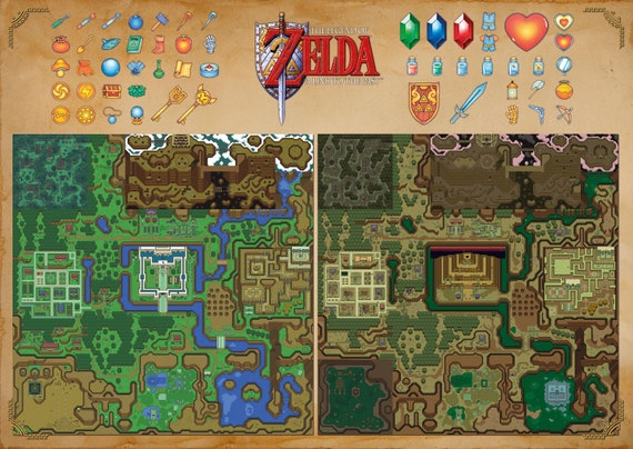 The Legend Of Zelda A Link Between Worlds Map