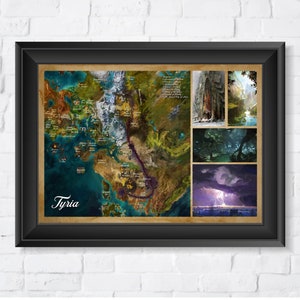 Guild Wars 2 Tyria Map High Quality A3 A2 & A1 Prints | Etsy