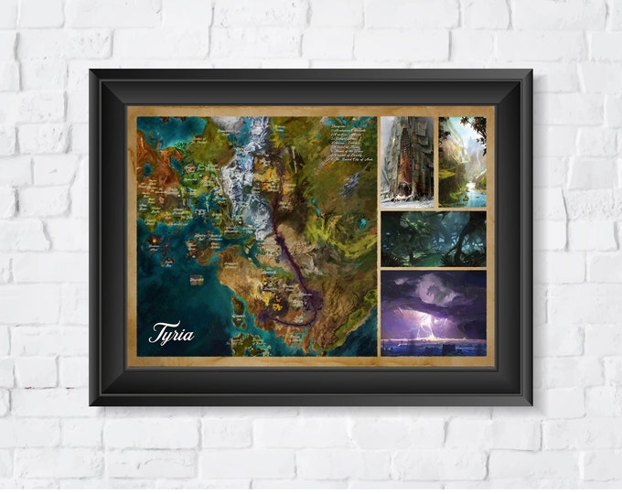 Guild Wars 2 Tyria Map High Quality A3 A2 & A1 Prints - Etsy