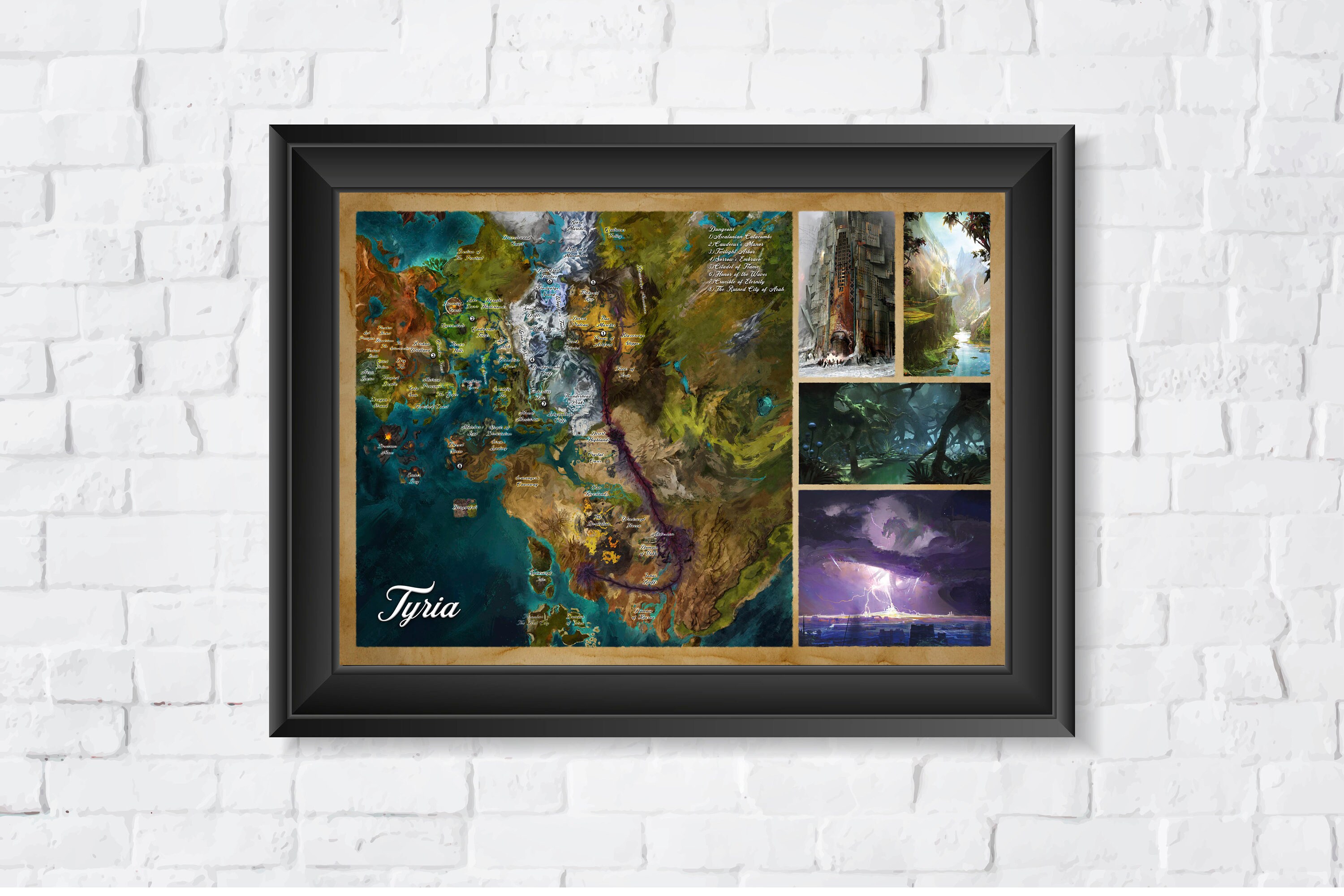 Guild Wars 2 Tyria Map High Quality A3 A2 & A1 Prints - Etsy