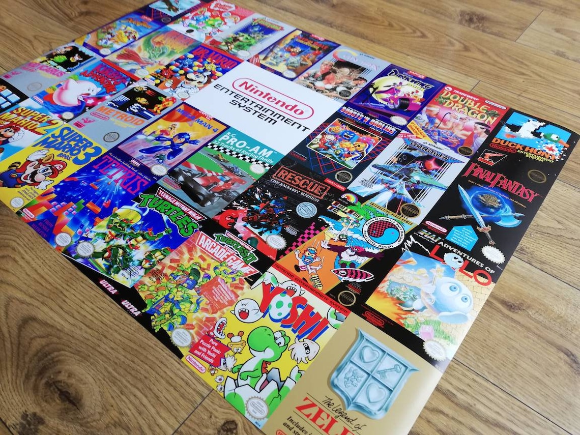 Nintendo Entertainment Sytem (NES) Box Art Poster, High Quality, A1/A2 ...