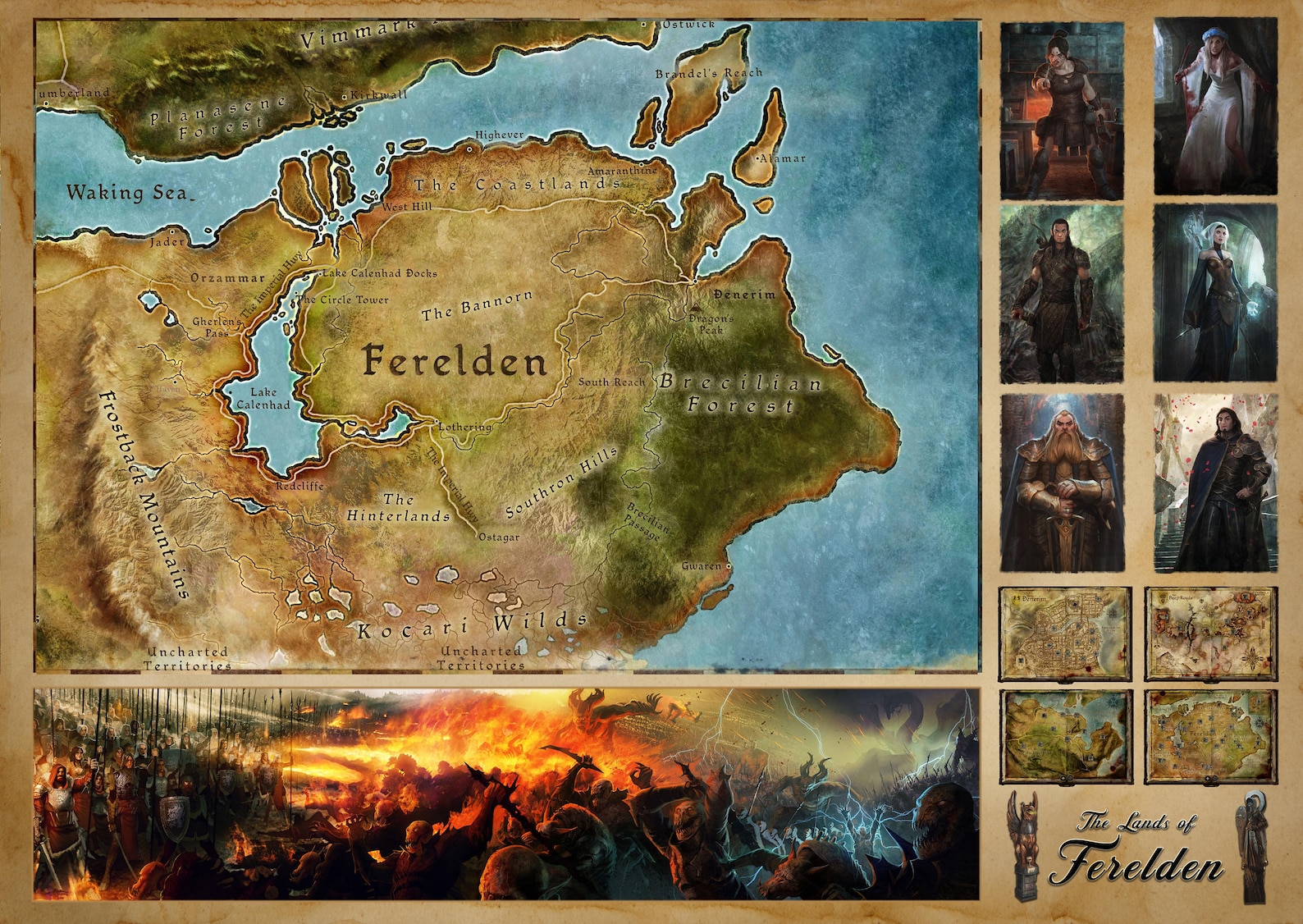 Dragon Age Origins Fereldan Map High Quality A3 A2 or A1 - Etsy UK