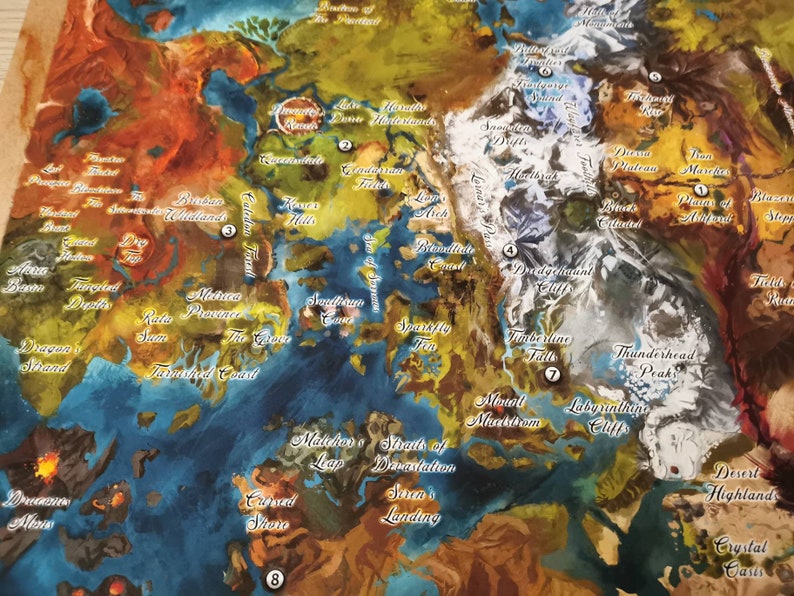 Guild Wars 2 Tyria Map High Quality A3 A2 & A1 Prints | Etsy